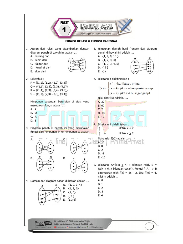 7 Latihan Soal Fungsi Rasional | PDF