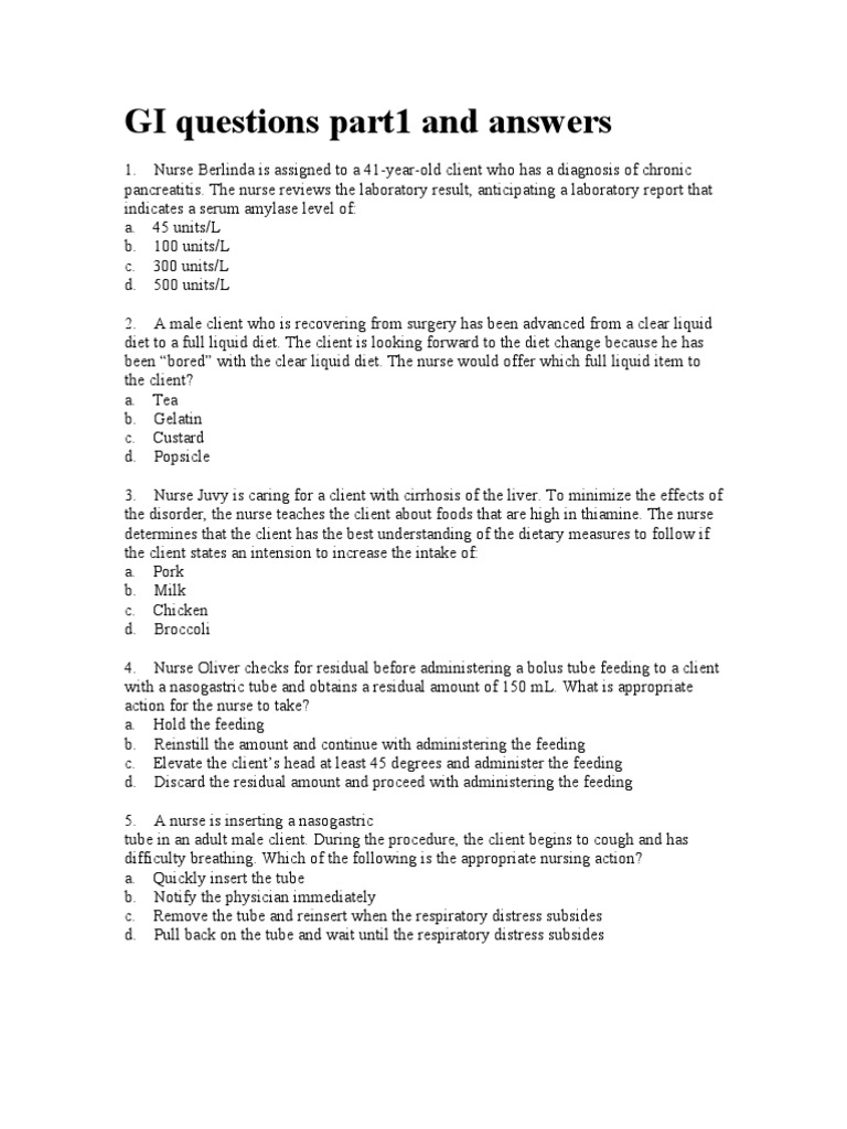 GI Questions Part1 and Answers | Diarrhea | Peptic Ulcer