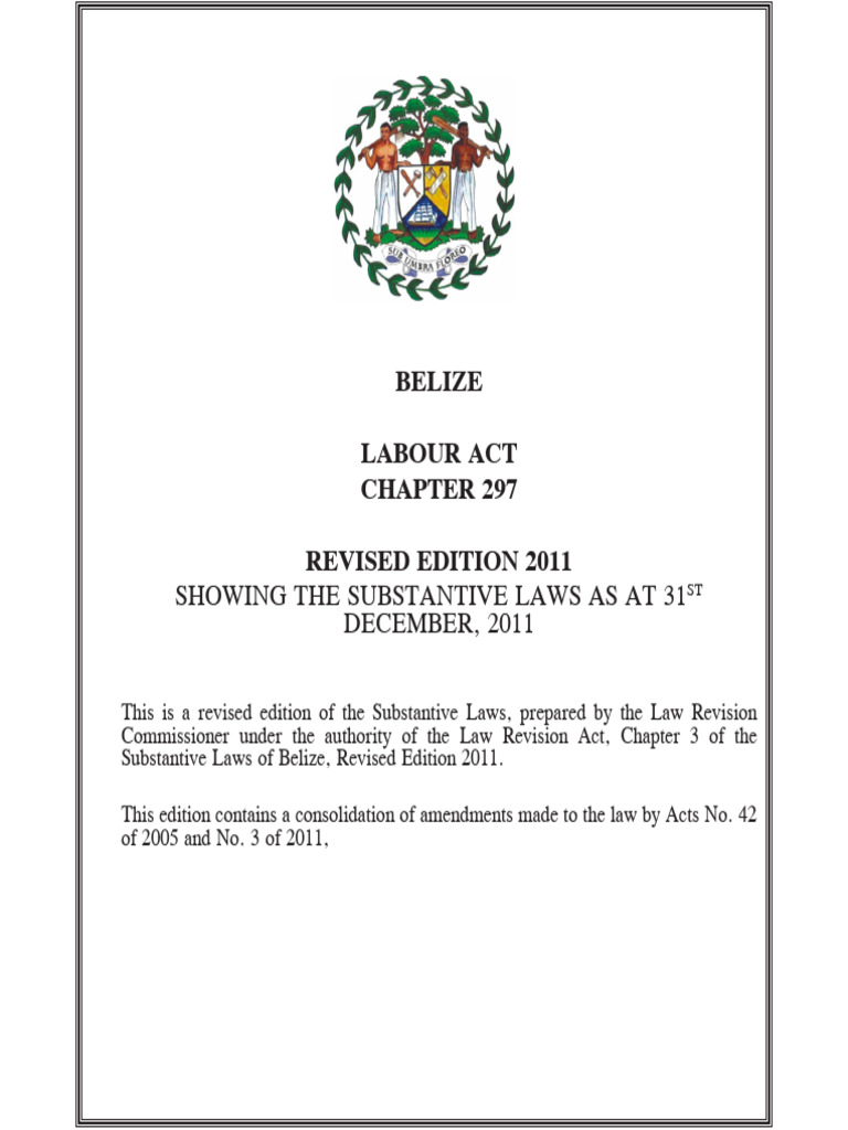 Belize Labour Act Overview 2011 | PDF | Employment | Labour Law