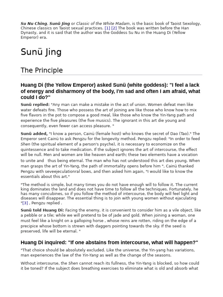 Sunu Jing Su Nu Jing Su Nu Jing Su Nu CH | PDF | Yin And Yang | Ejaculation