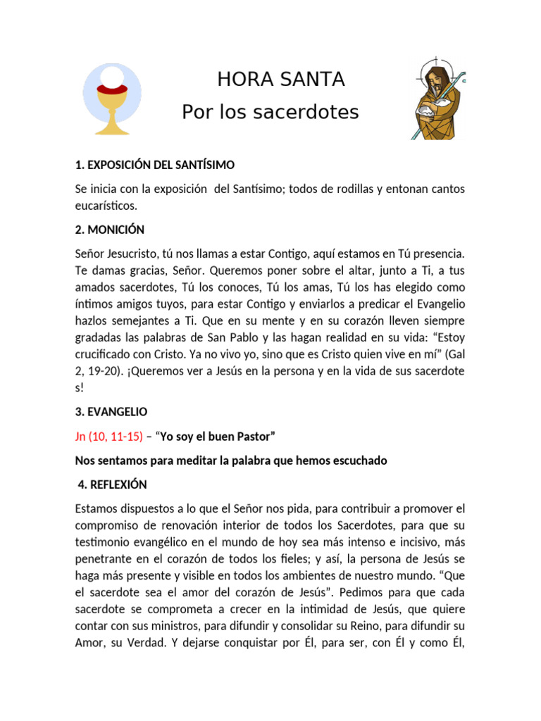 Hora Santa | PDF | eucaristía | Sacerdote
