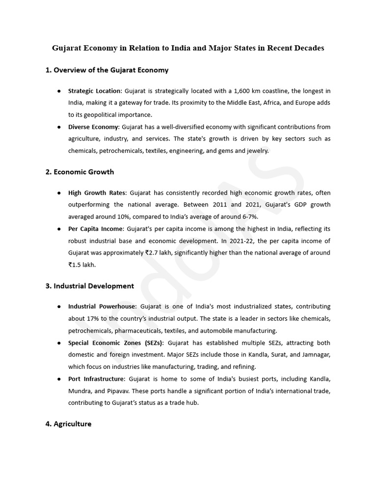 Gujarat's Economic Growth Overview 2025 | PDF | Gujarat | Sustainability