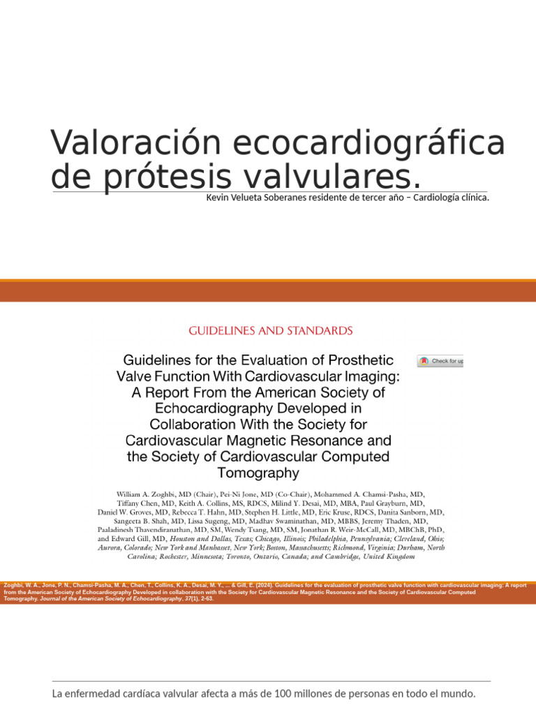 Evaluación Ecocardiográfica de Prótesis Valvulares | PDF | Sistema ...
