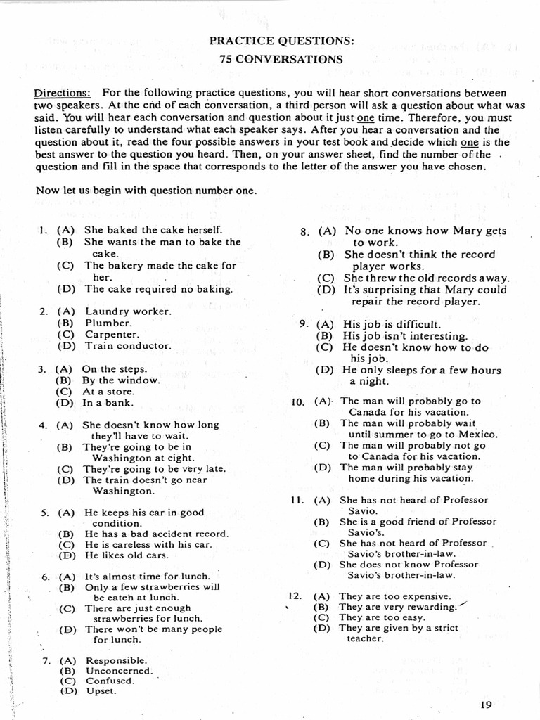 75 Conversations 100 Questions | PDF