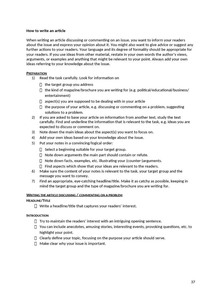 6 - How To Write An Article 2 | PDF | Argument | Information
