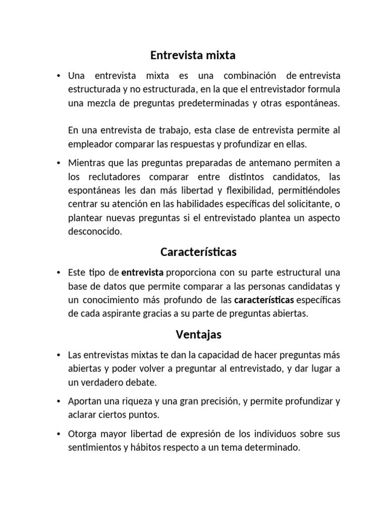 Ejemplo de entrevista mixta en investigación | PDF | Entrevista de ...