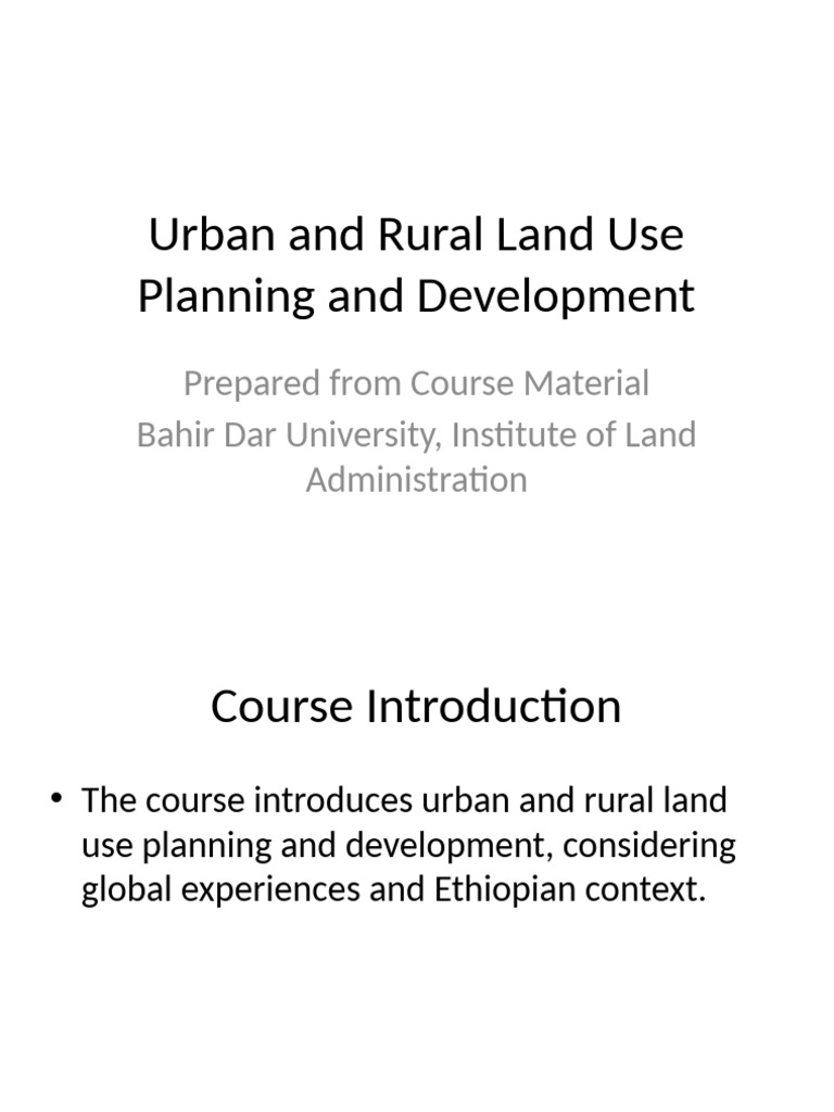 Urban Rural Land Use Planning | PDF