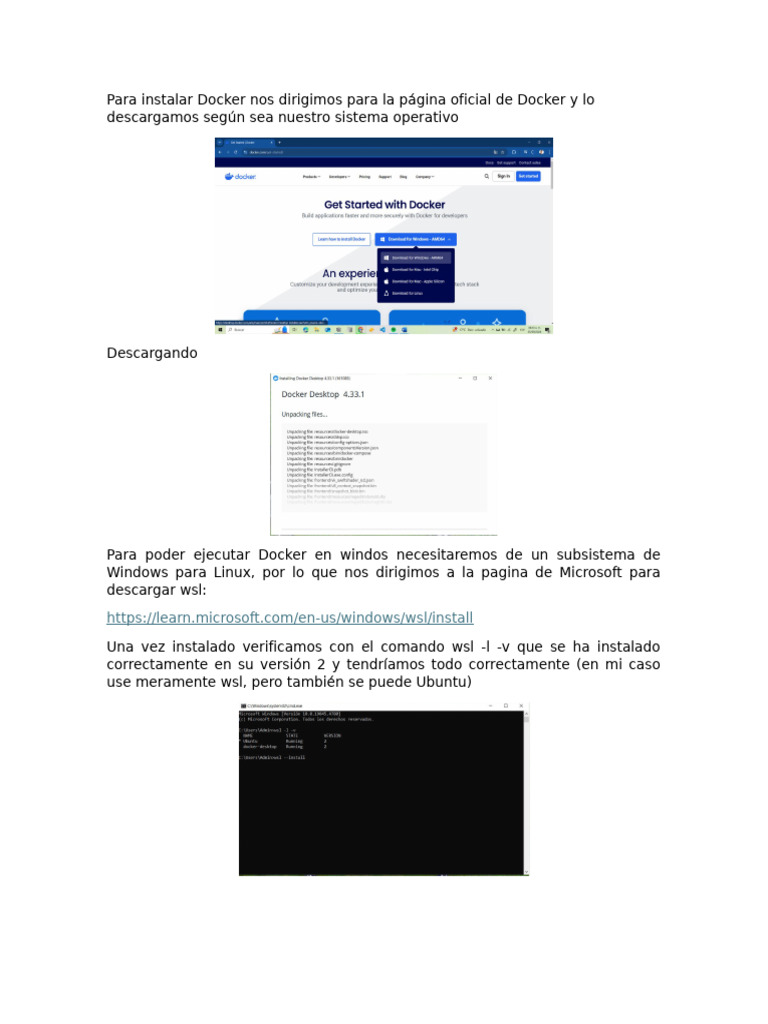 Instalación Docker y Apache en Windows | PDF