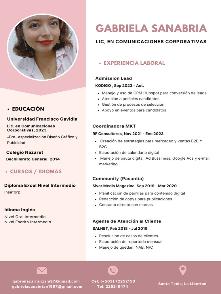 Curriculum Gabriela Sanabria | PDF | Mercado (economía) | Procesos de ...