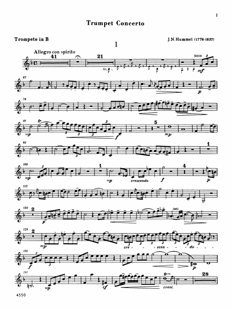 Hummel Trumpet Concerto | PDF