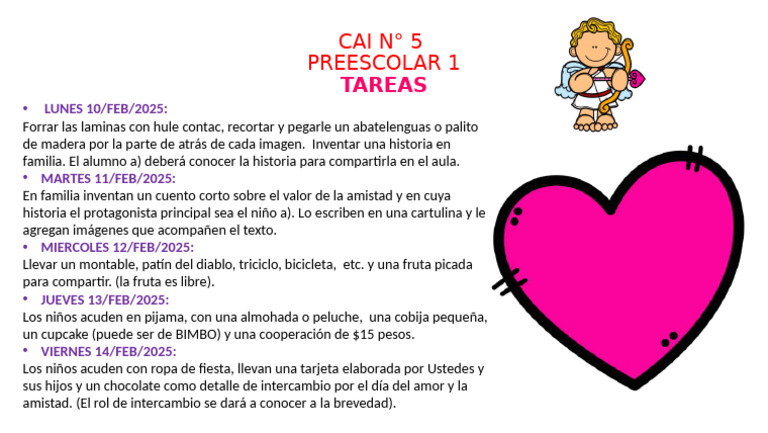 Tareas de Febrero 2025. Preescolar 1 | PDF