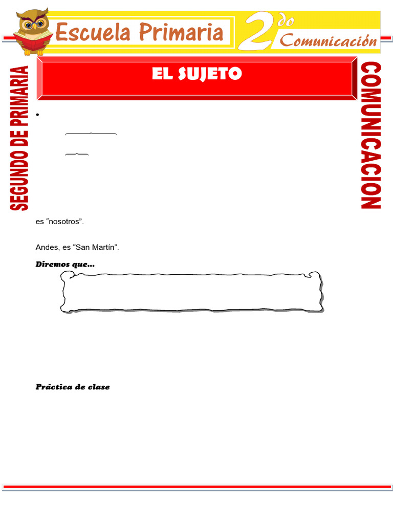 El Sujeto para Segundo de Primaria | PDF