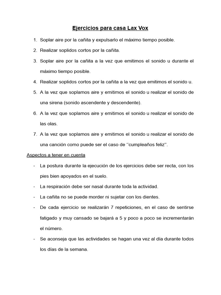 Ejercicios Lax Vox | PDF