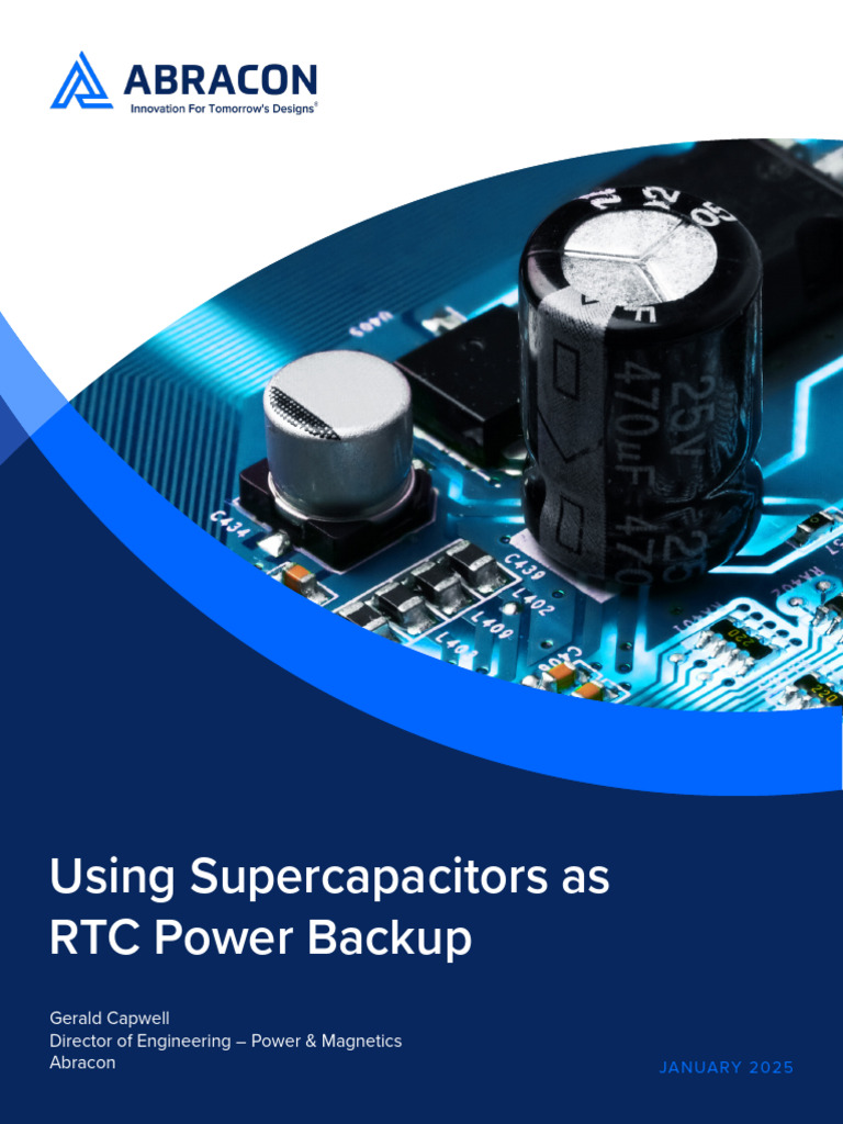 Using Supercapacitors As RTC Power Backup | PDF | Capacitor | Battery Charger
