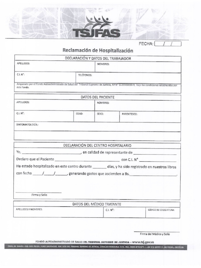 Planilla de Siniestro TSJ | PDF