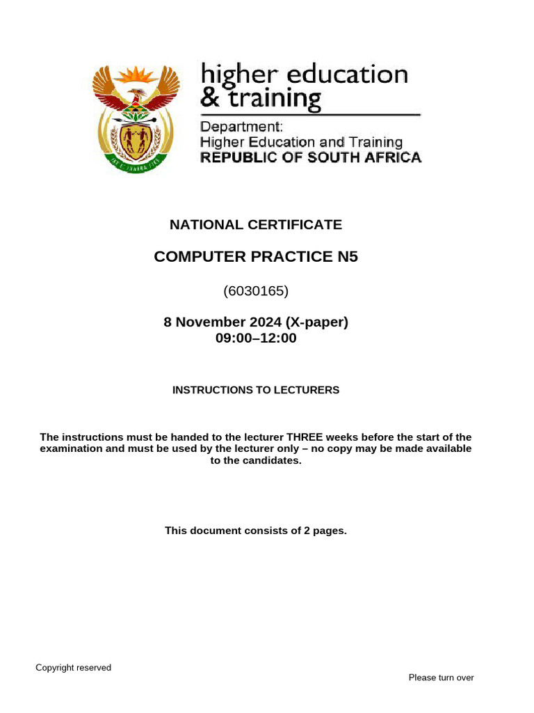 n220 - Computer Practice n5 - Instructions To Lecturers - Nov 2024 ...