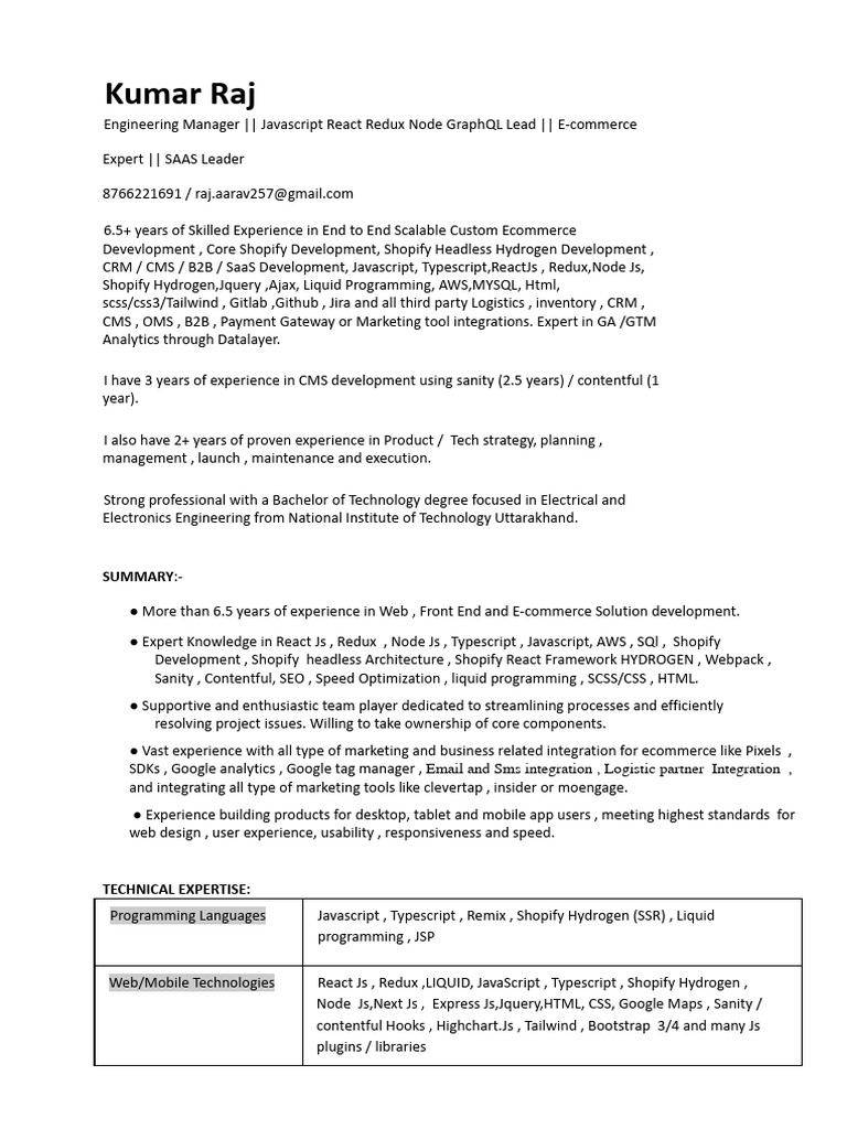 Krt5y65gt5g5gh5yb5b5v4ev5yb5v4umar Raj Resume Updated | PDF | J Query | Java Script