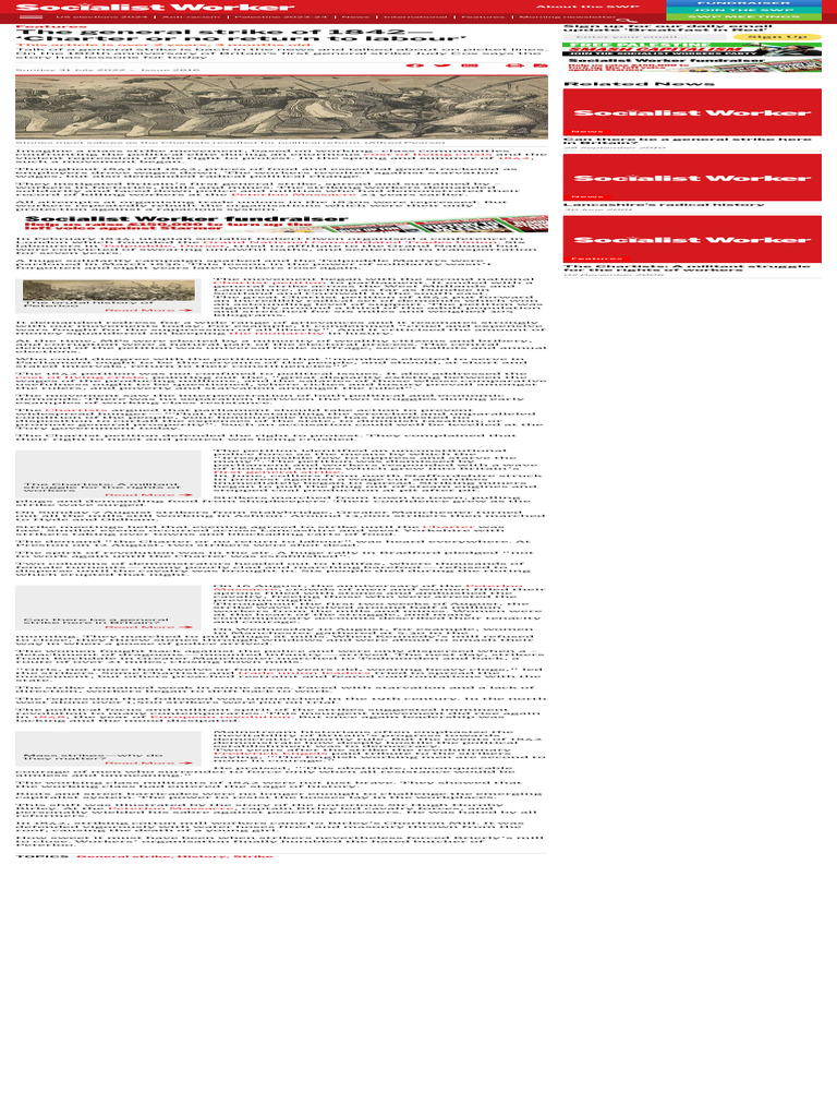 The General Strike of 1842 - Charter or No Return To Labour' | PDF ...