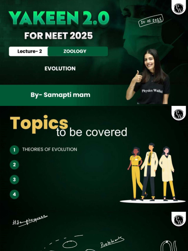 Evolution 02 - Class Notes - Yakeen NEET 2.0 2025 (Legend) | PDF
