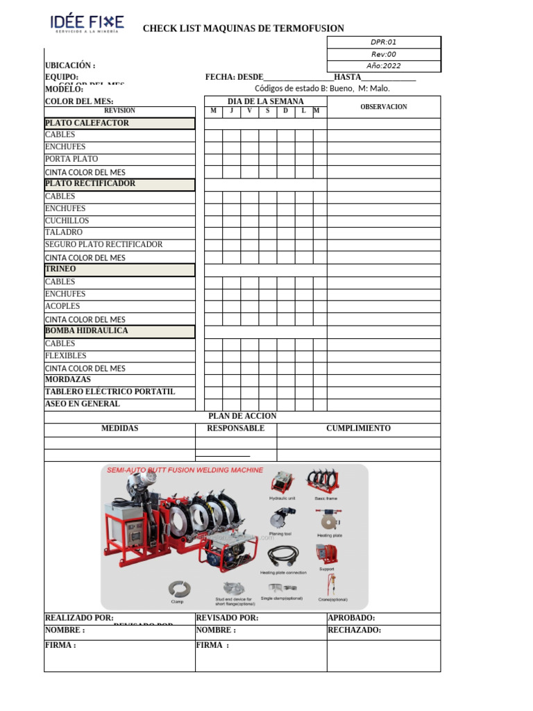 Checklist de Mantenimiento de Maquinaria | PDF | Camión | Neumático