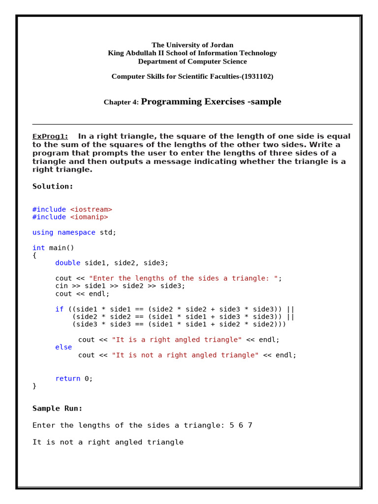 Selected Programming Exercises Ch4 | PDF | Object Oriented Programming ...