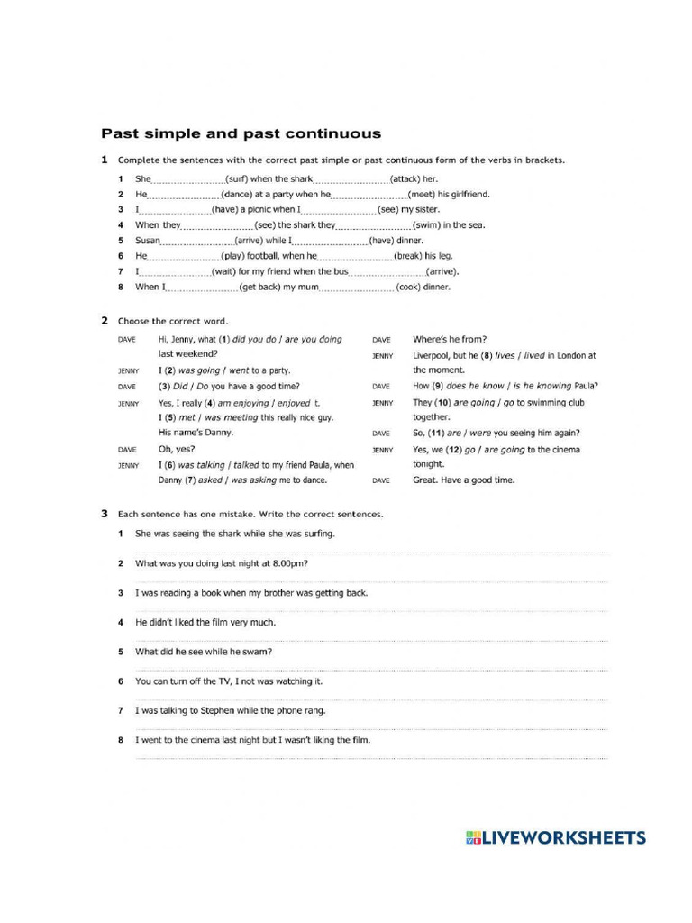 Past Simple-Continuous Mixed 1 | PDF