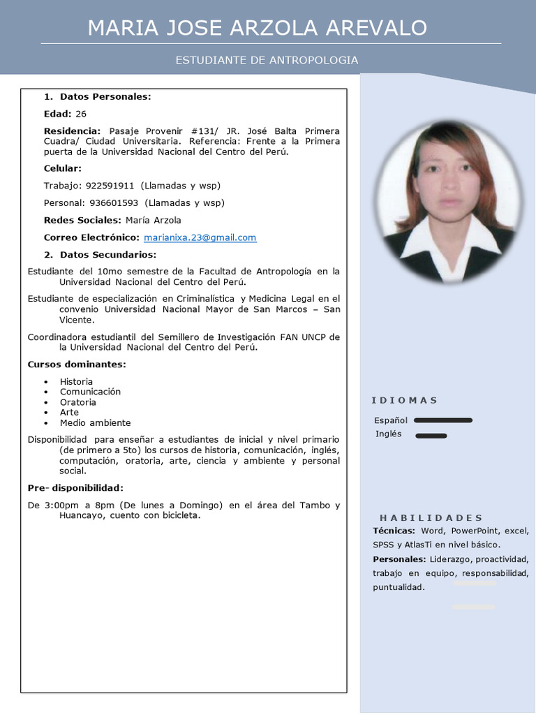 CV MARIA ARZOLA | PDF