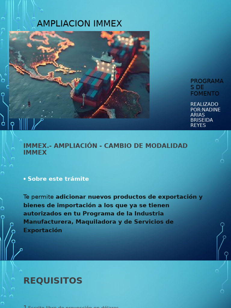 Immex Ampliacion | PDF | Exportaciones | El comercio internacional