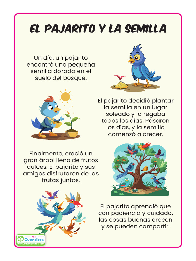 El pajarito y la semilla: cuento infantil | PDF