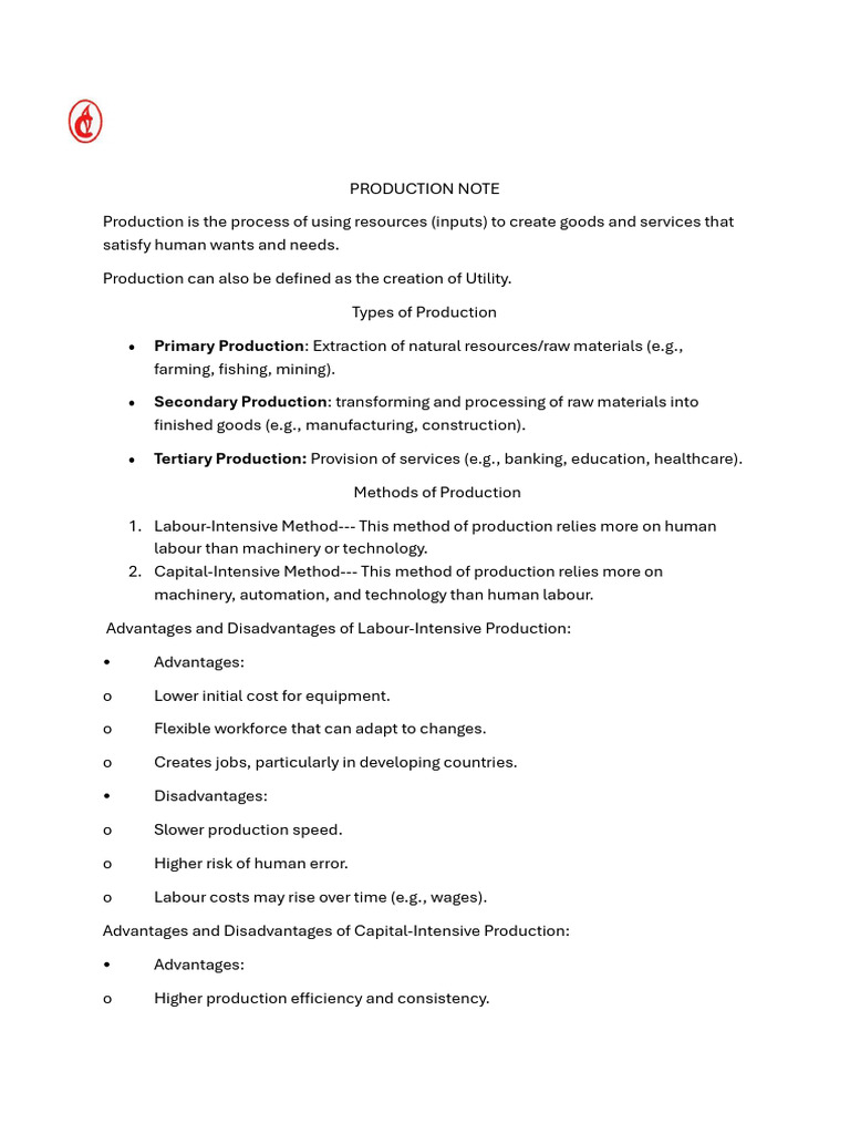 Production Note | PDF