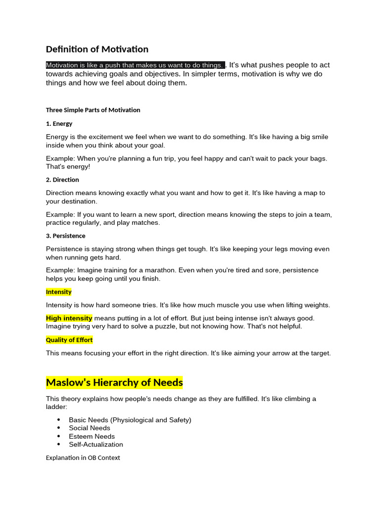 Definition of Motivation | PDF | Motivational | Motivation