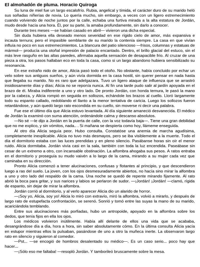 El almohadón de pluma | PDF