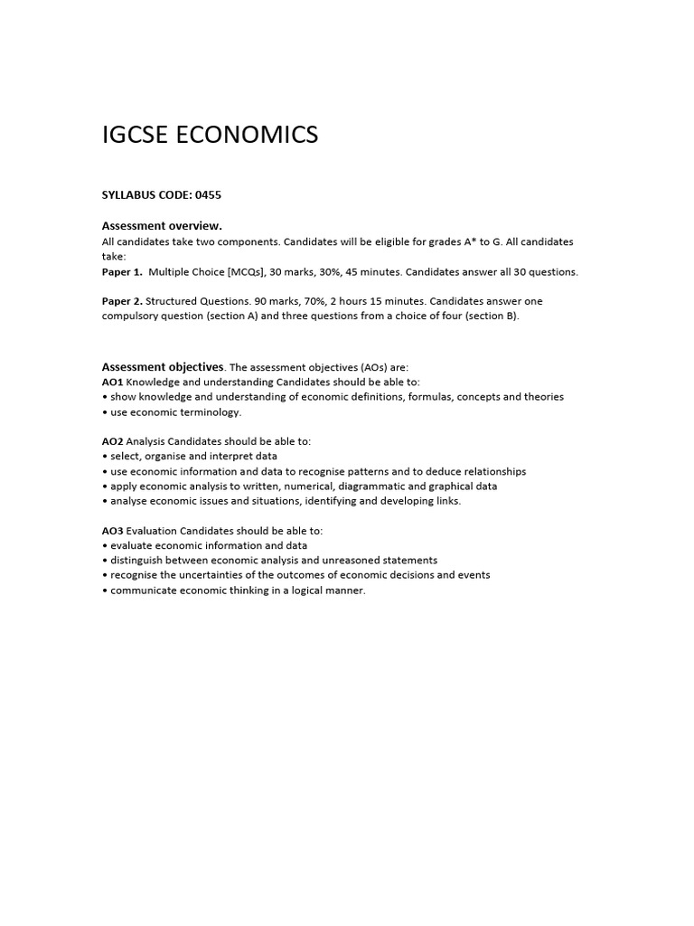 Igcse Updated Economics Igcse Notes Pdf Elasticity Economics Demand