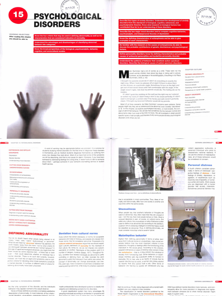 Psychological Disorders, Ch 15, 16th Atkinson and Hilgards Introduction ...