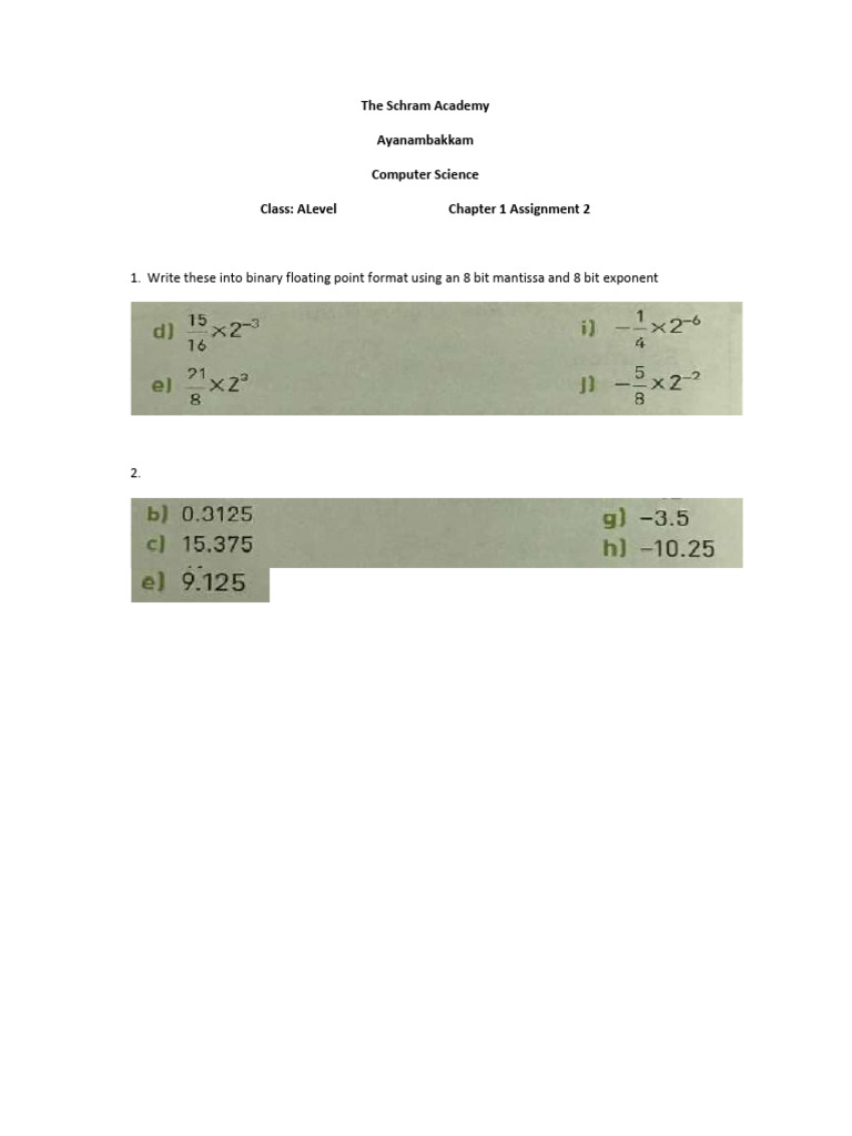 Chapter2 Float Assign2 | PDF