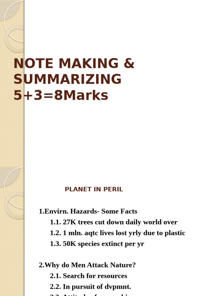 Note Making and Summary Updated | PDF | Time Management | Professional ...