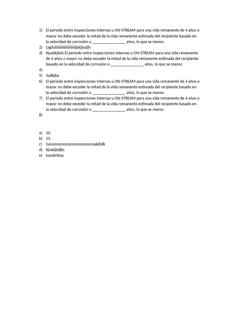 Inspecciones y Vida Remanente | PDF