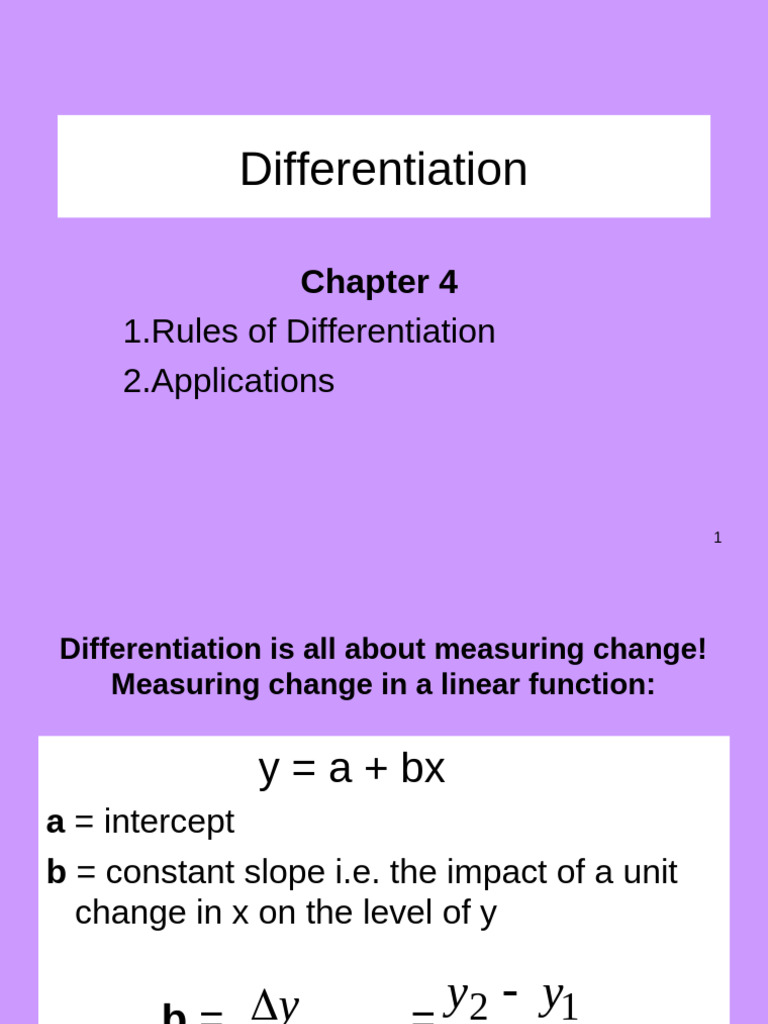 Differentiation Lecture Notes | PDF | Slope | Derivative