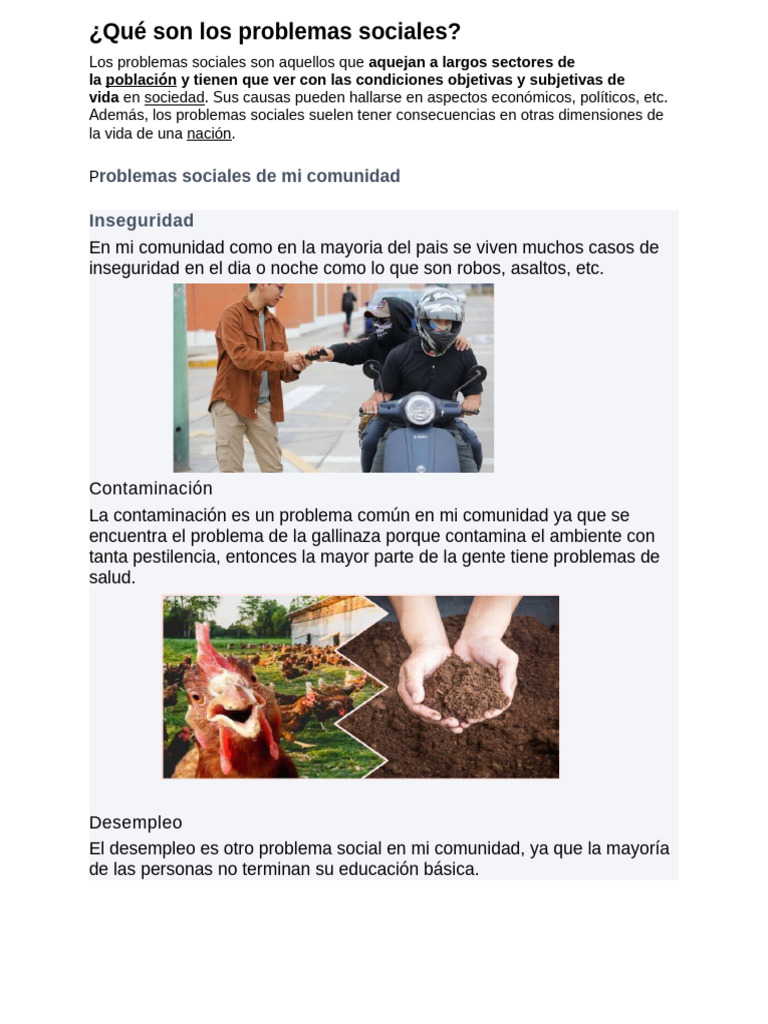 Qué Son Los Problemas Sociales | PDF