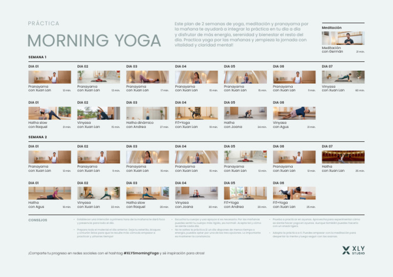 Calendario Rutinas - Morning Yoga | PDF | Hatha Yoga | Yoga