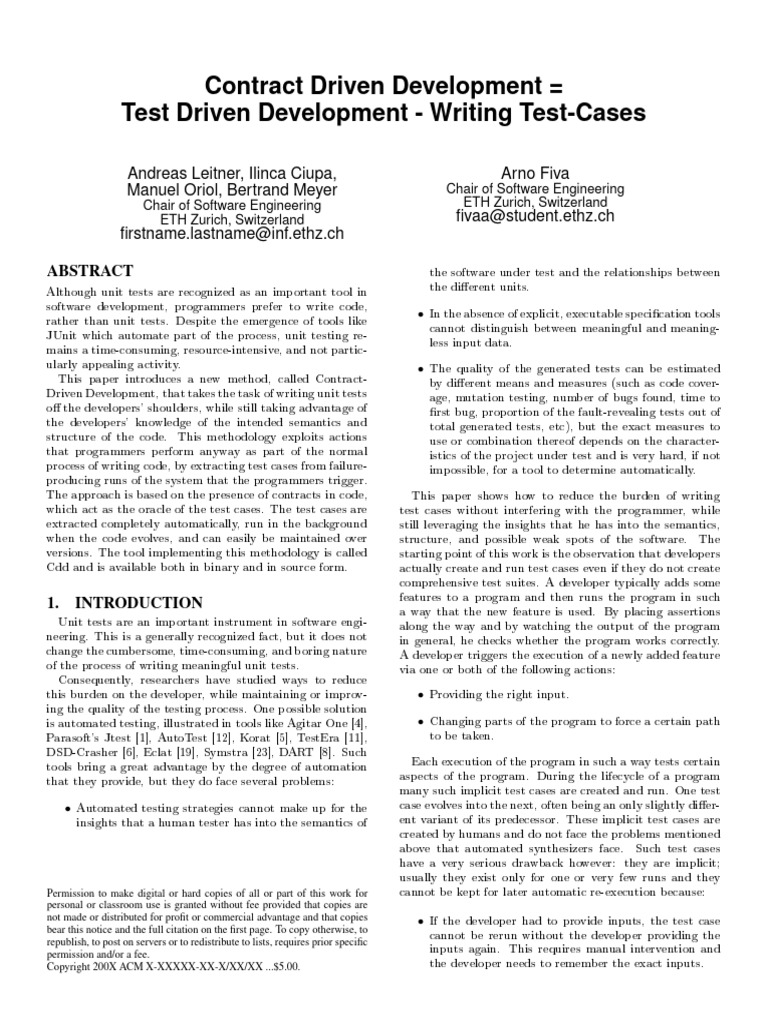 Contract Driven Development | PDF | Unit Testing | Software Testing