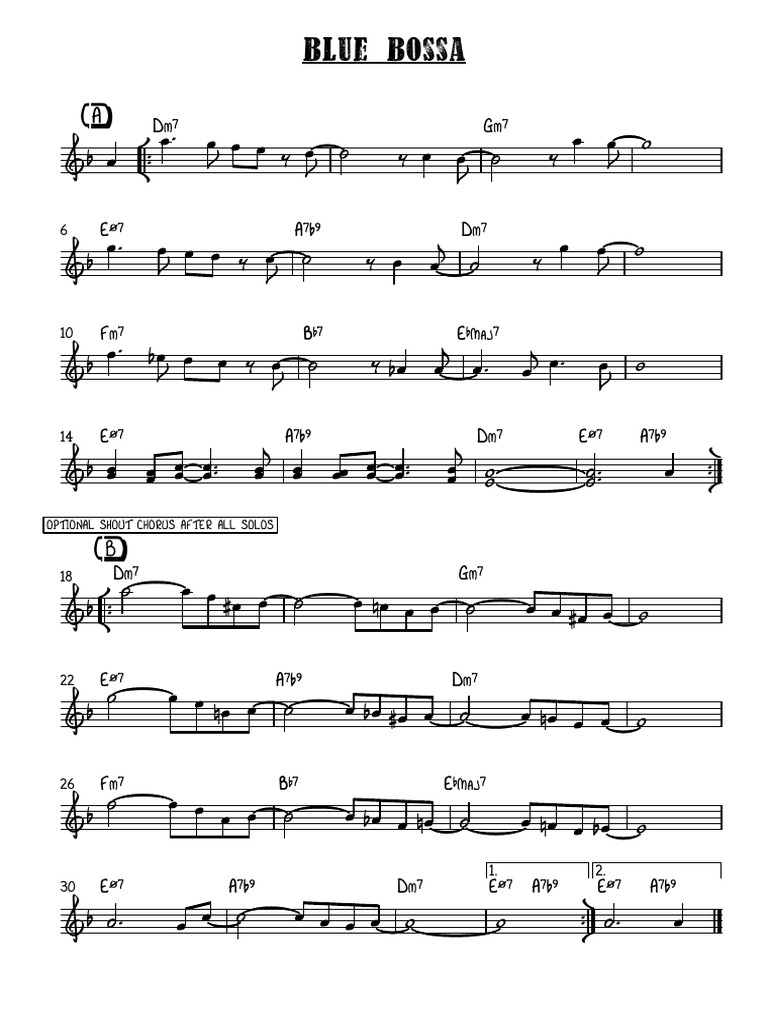 Blue Bossa Bb | PDF