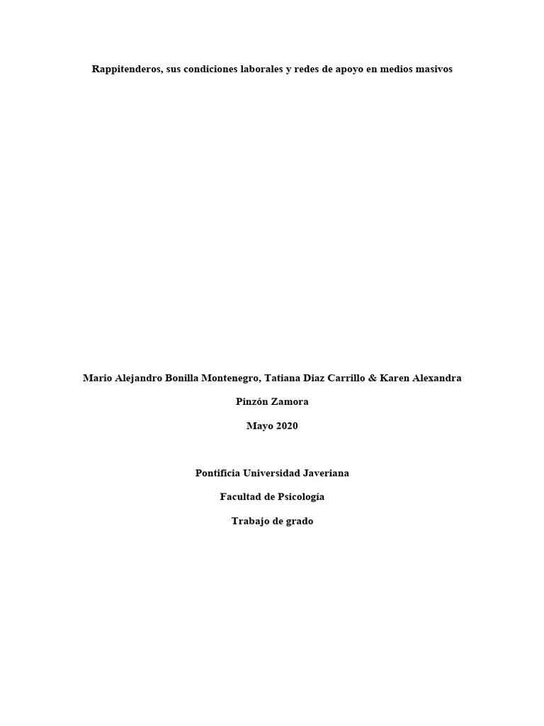 Tesis Mario Bonilla, Tatiana Diaz y Karen Pinzon | PDF | Derecho ...