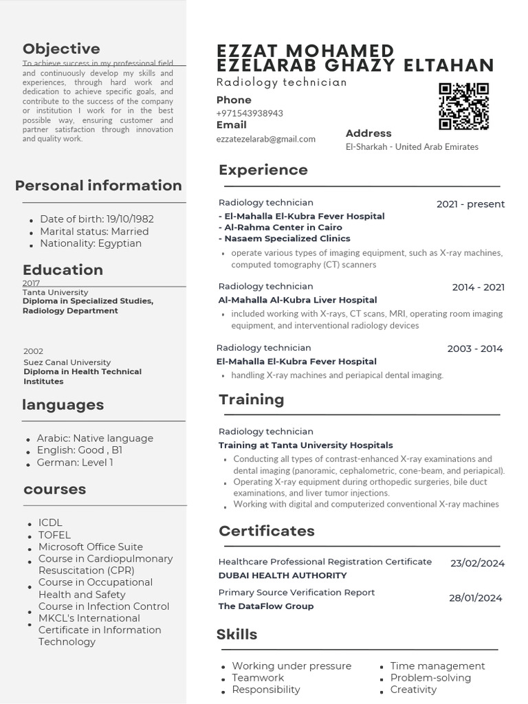 Radiology Technician CV | PDF | Radiology | Medical Imaging