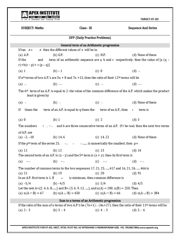 6. Sequence series - | PDF | Trigonometric Functions | Mathematical ...