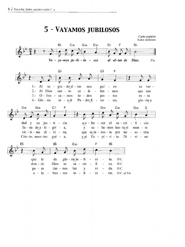 Vayamos Jubilosos - Eusebio Goicoechea - Partitura | PDF