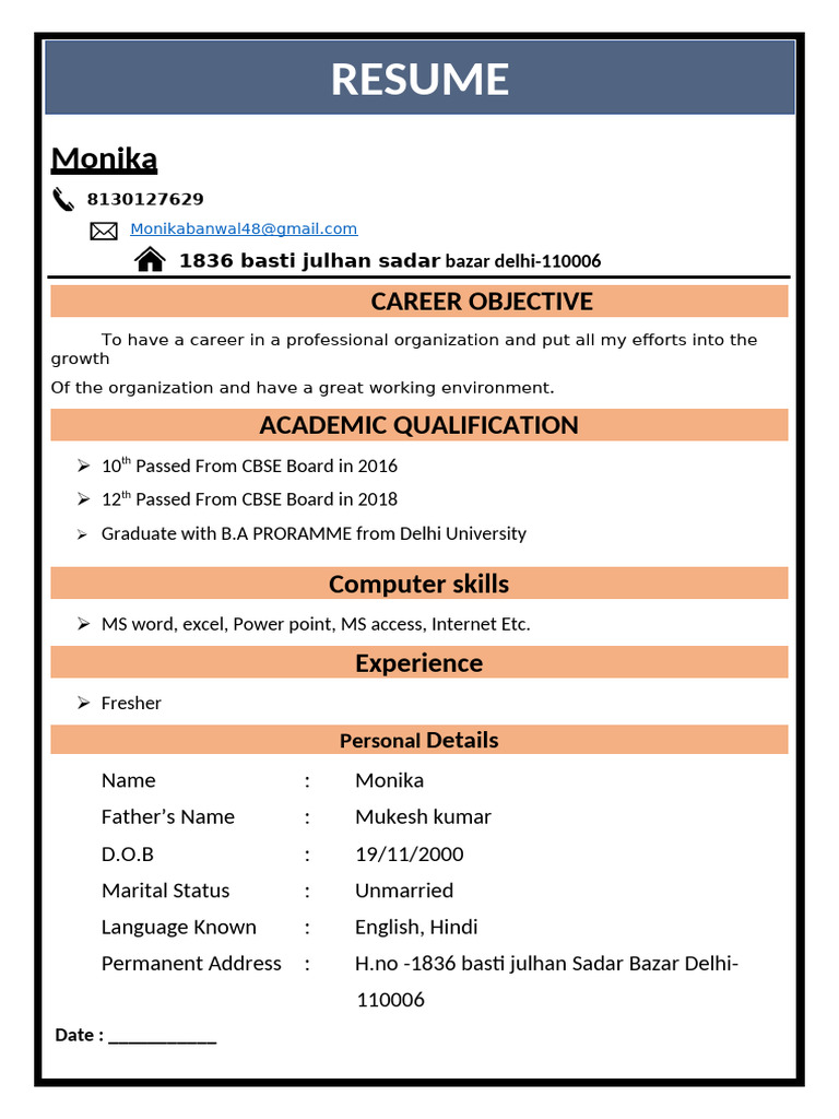 Monika Resume | PDF