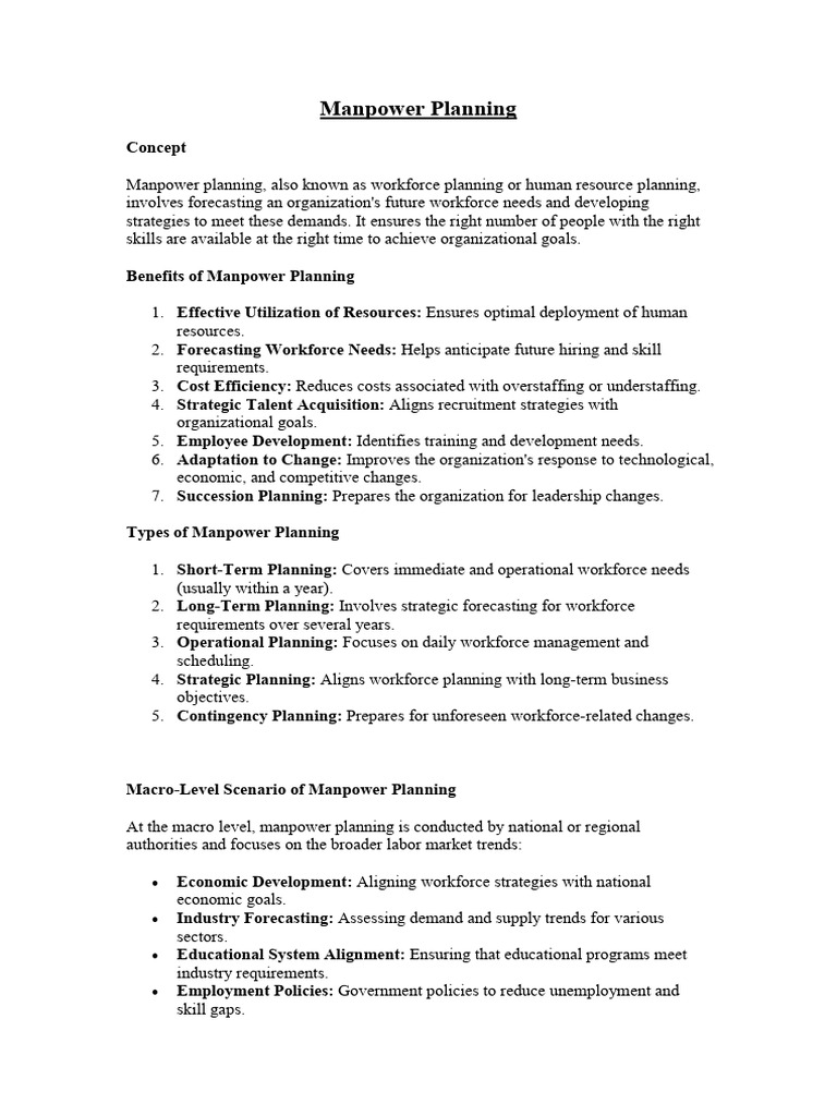 Effective Manpower Planning Strategies | PDF | Human Resources | Human ...
