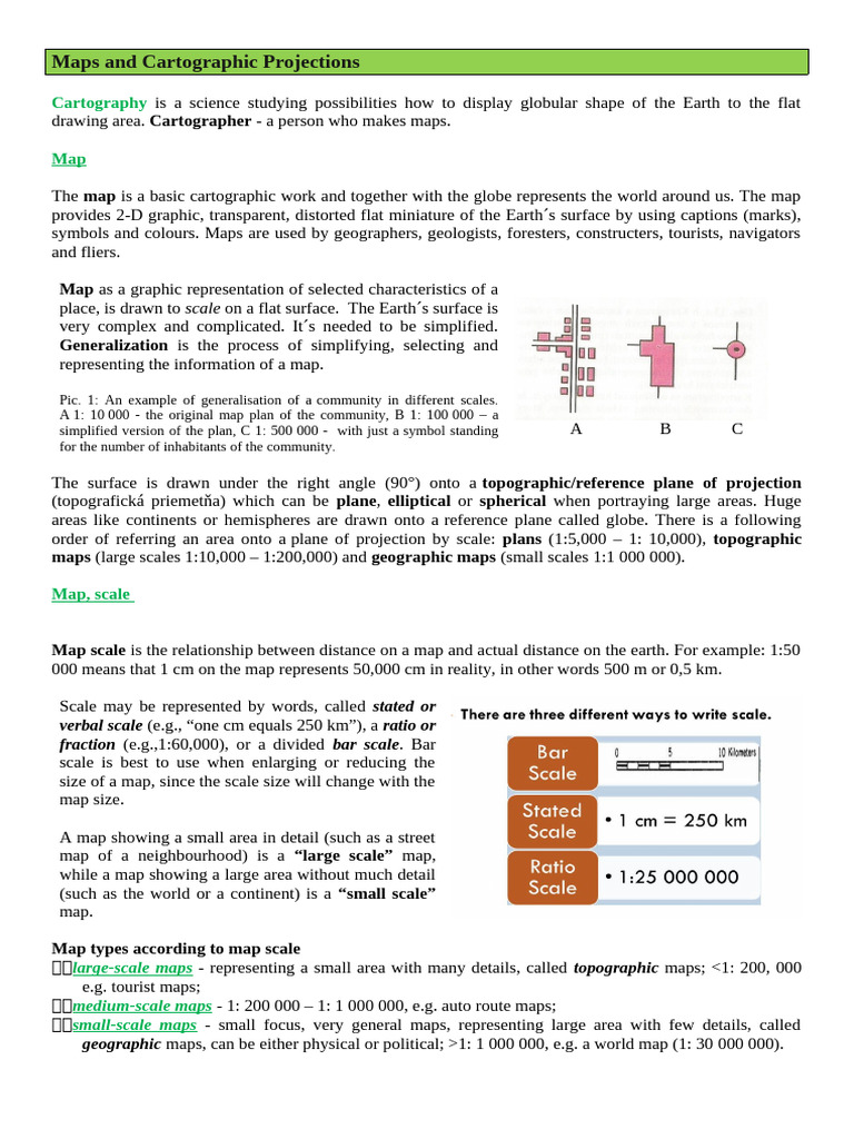 Maps and Cartographic Projections - Plus Prilohy | PDF | Map | Contour Line