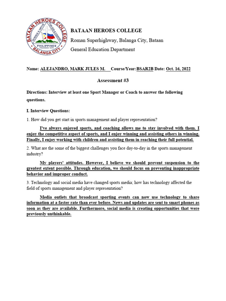 ALEJANDRO, MARK JULES M. (Assessment 3) | PDF | Motivation | Motivational